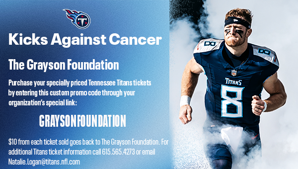Discounted TN Titans Tickets Nov 17 – The Grayson Foundation
